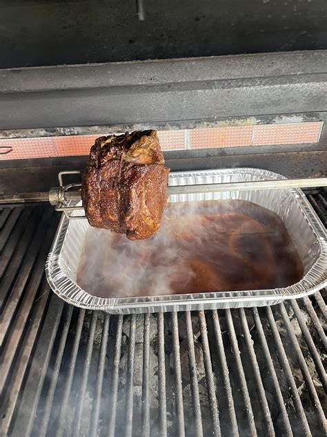 Rotisserie Mesquite Smoked Bone In Prime Rib Rsmoking
