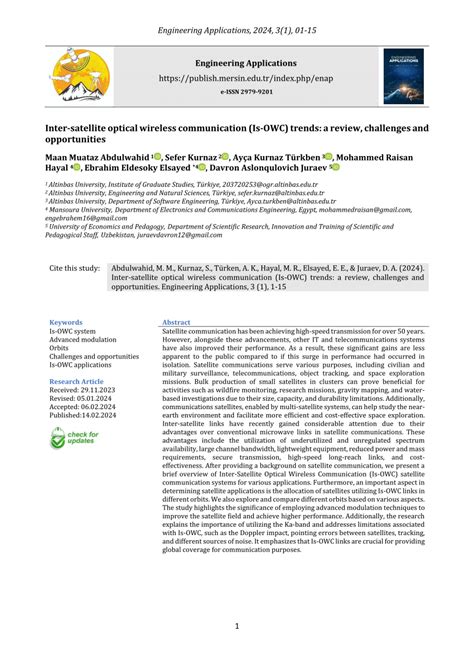 Pdf Inter Satellite Optical Wireless Communication Is Owc Trends A