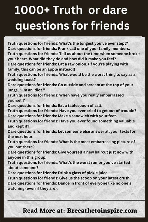 Truth Or Dare Questions For Friends Dare Questions Truth Or Dare