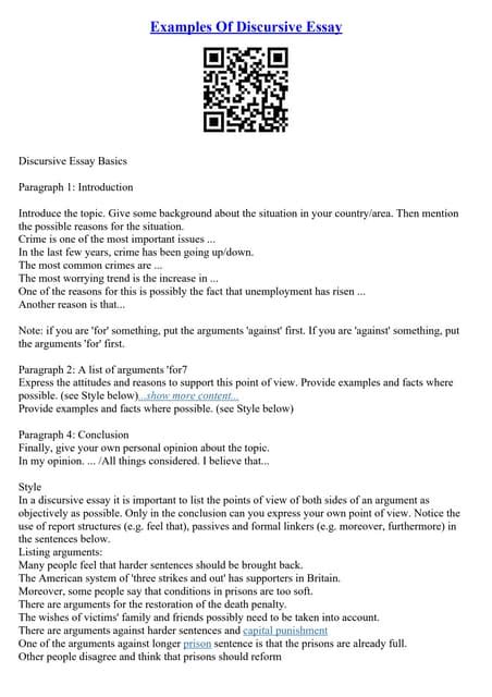 Examples Of An Argument Essay Pdf
