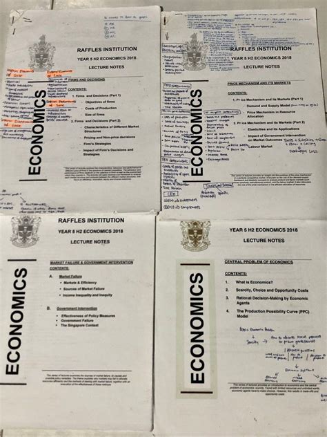Raffles Institution Jc Ri H2 Economics Lecture Notes 20182019 Hobbies And Toys Books