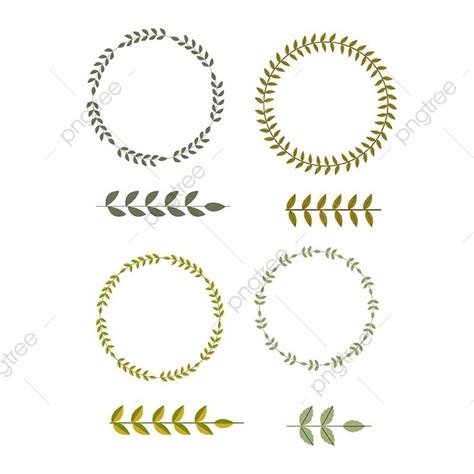 Circular Frames With Leaves And Arrows In Gold Silver Or Black