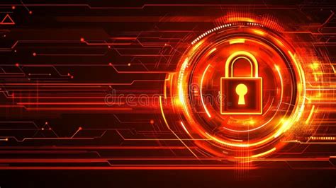 Digital Lock On Technology Background Abstract Cyber Security And Data Protection Concept Stock