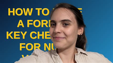 Dba How To Make A Foreign Key Checking For Null Values Youtube