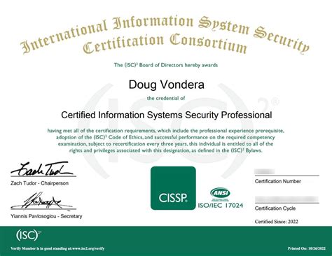Cybersecurity Cissp Isc2 Doug Vondera Mba Cissp Hcispp 42 Comments