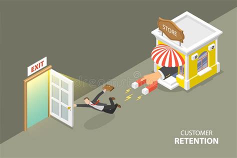 3d Isometric Flat Vector Conceptual Illustration Of Customer Retention Stock Vector