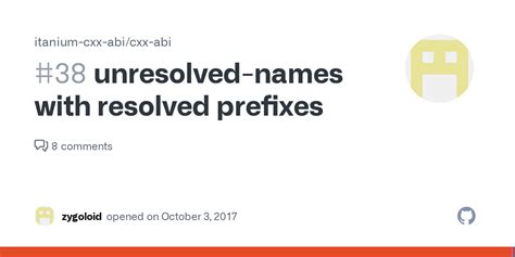 Unresolved Names With Resolved Prefixes Issue 38 Itanium Cxx Abi