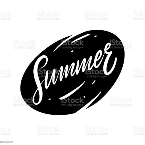 여름 문자입니다 손으로 쓴 검은 색 벡터 그림입니다 흰색 배경에 격리 0명에 대한 스톡 벡터 아트 및 기타 이미지 0명 6월 7월 Istock