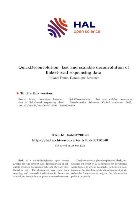 Pdf Quickdeconvolution Fast And Scalable Deconvolution Of Linked