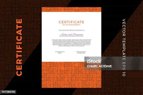 졸업 또는 과정 완료를위한 트렌디 한 비즈니스 디플로마 모형 현대적인 최소한의 기하학적 패턴을 가진 감사의 수직 어두운 템플릿