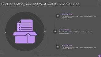Product Backlog Management And Task Checklist Icon Presentation Graphics Presentation