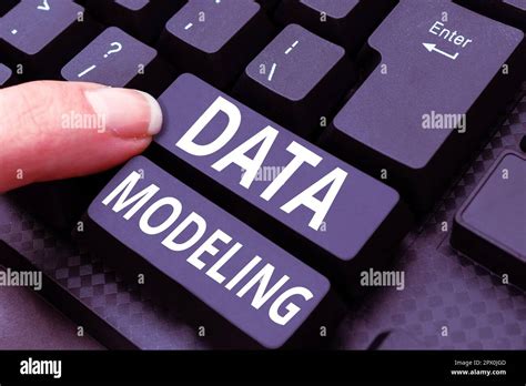 Hand Writing Sign Data Modeling Business Concept Process Of