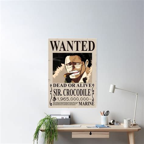 Sir Crocodile Wanted Poster One Piece Poster Anime Lover Gift