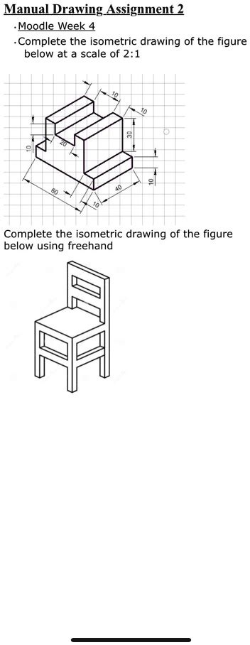 SOLVED Manual Drawing Assignment Moodle Week Complete The Isometric Drawing Of The Figure