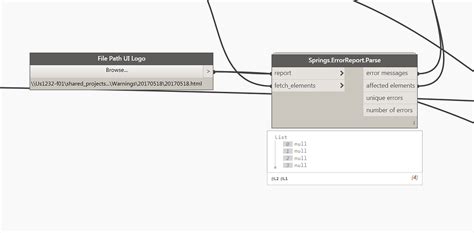 Issue With The Springserrorreportparse Node And Data Shapes Uifilepath Packages Dynamo
