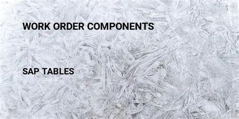 Work Order Components Table In Sap