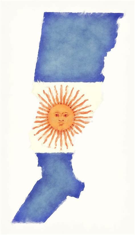 Santa Fe Map Of Argentina With Argentinian National Flag Illustration