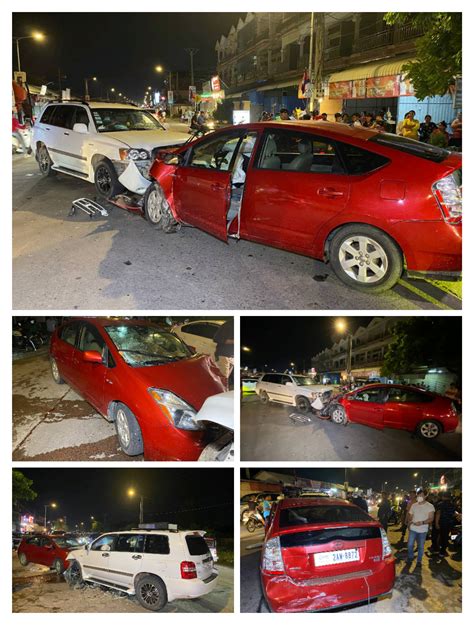 រថយន្តហាយឡេនឌ័របើកគេចពីក្រុមក្មេងស្ទាវបង្ហោះម៉ូតូជ្រុលចង្កូតទៅបុករថយន្តតូយ៉ូតាព្រូសរងរបួសធ្ងន់ស្