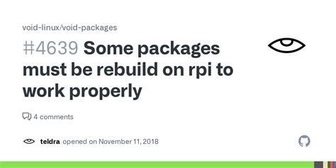 Some Packages Must Be Rebuild On Rpi To Work Properly · Issue 4639