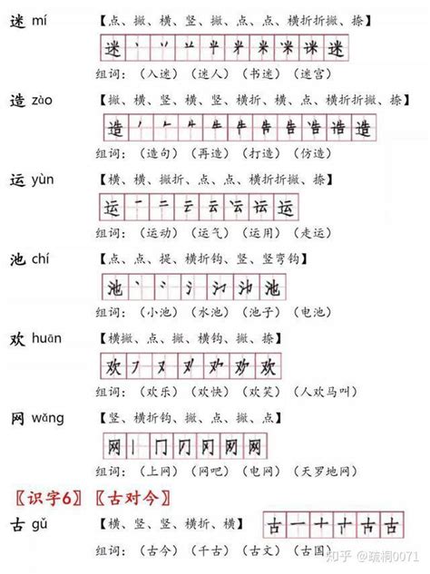 一年级语文下册生字笔顺 生字表识字表给孩子收藏复习用 知乎