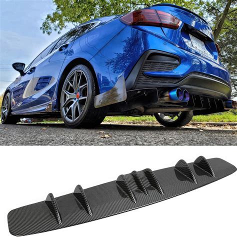 Dreamotor 4pcs Universal Rear Diffuser Shark Fin Diffuser Kit Style Bumper Bumper