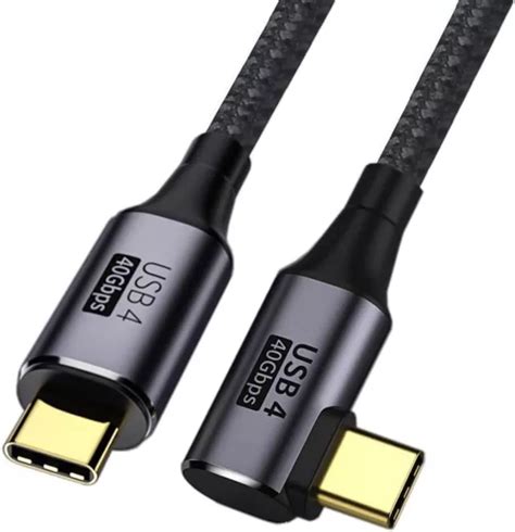Usb Type C Elbow Plug Cable Gbps K Thunderbolt Fast Charging W A Pd Picclick Au