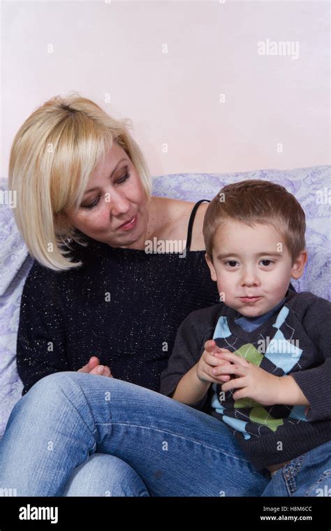 Mother Playing With Her Son Stock Photo Alamy