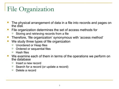 file organization and indexing ppt databases computer software