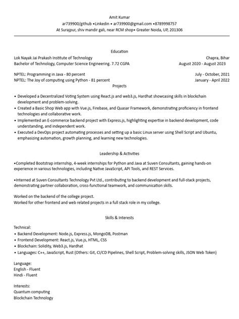 Cv Harvard Like 1 Pdf Java Script Computing