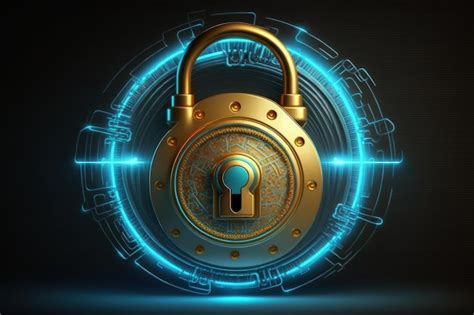 Premium Ai Image Super Technological Padlock With Circuits Data Security Concept Background