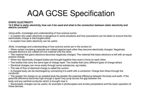 PPT AQA GCSE Physics Static Electricity PowerPoint Presentation Free Download ID
