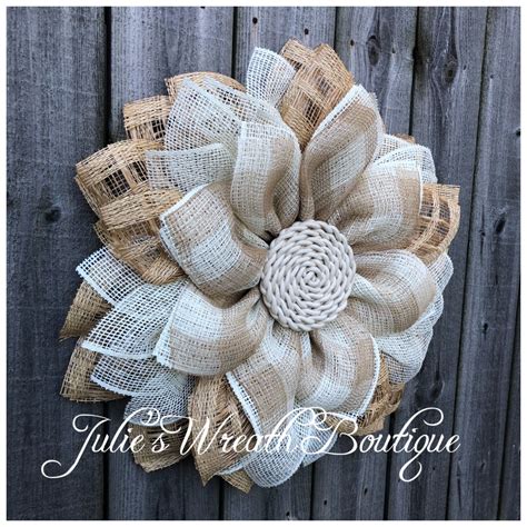 Burlap Flower Wreath Tutorial