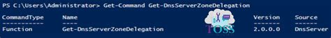get dnsserverzonedelegation powershell cmdlets toss