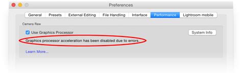 troubleshoot gpu issues lightroom classic