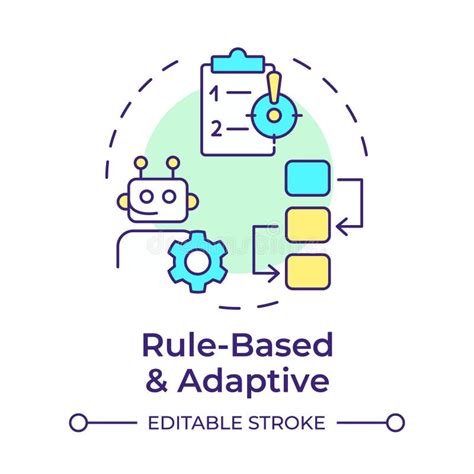 Rule Based And Adaptive Rpa Multi Color Concept Icon Stock Vector