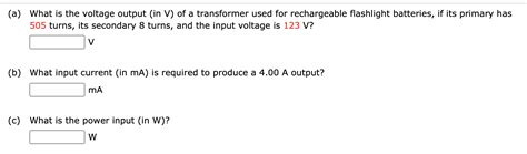 Solved A What Is The Voltage Output In V Of A Chegg Com