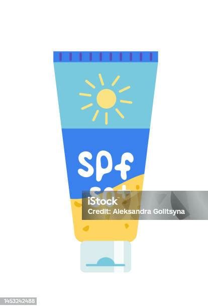 자외선 차단제 크림 Spf 50 In Tube 태양 안전 화장품 플랫 만화 벡터 0명에 대한 스톡 벡터 아트 및 기타 이미지 0명 만화 미용 위생 제품 Istock