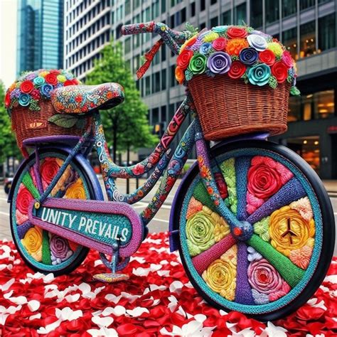 Premium Photo Harmony In Motion The Whimsical Bicycle Of Peace And Unity