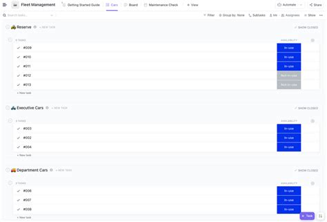 Fleet Management Template By Clickup™