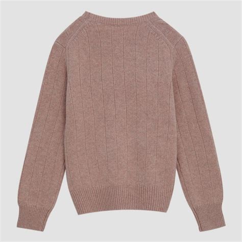 여성 메리노울 99 보카시 꽈배기 케이블 라운드 니트 핑크 아이 오트밀 블랙