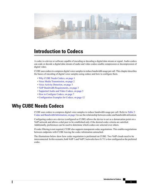 Pdf Introduction To Codecs · Configuring Audio Codecs Using Acodec Voiceclass