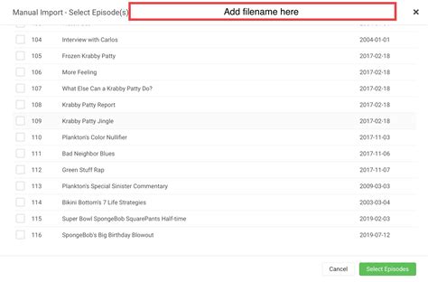 Manual Import Select Episode Show File Name · Issue 3197 · Sonarrsonarr · Github