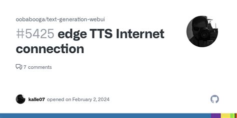 Edge Tts Internet Connection · Issue 5425 · Oobaboogatext Generation Webui · Github