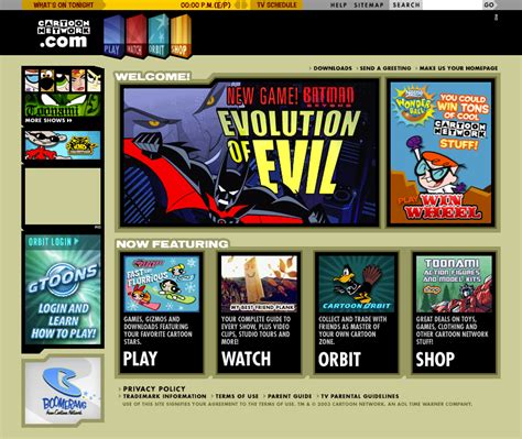 Cartoon Network In Web Design Museum