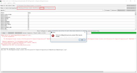Cmake生成opencv在vs 2013的解决方案（出错1）if Given Arguments Matches Debug