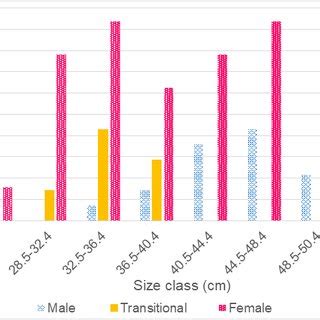 Sex Specific Size Frequency Distribution N Download Scientific Diagram