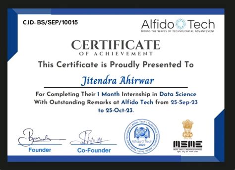 Jitendra Ahirwar On Linkedin Datascience Internship