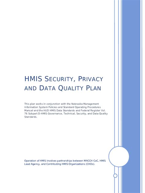 Hmis Security Privacy And Data Quality Plan Nebraska Balance Of State Doc Template Pdffiller
