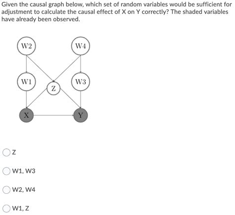 solved given the causal graph below which set of random