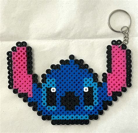 Lilo And Stitch Stitch Perler Bead Pixel Art Keychains Etsy